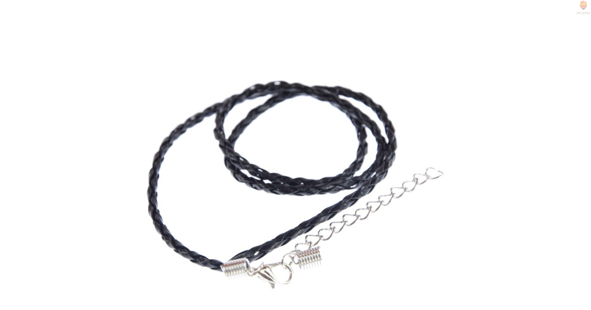 Pracht Pletena vrvica črna 3mm 45cm z zaključkom