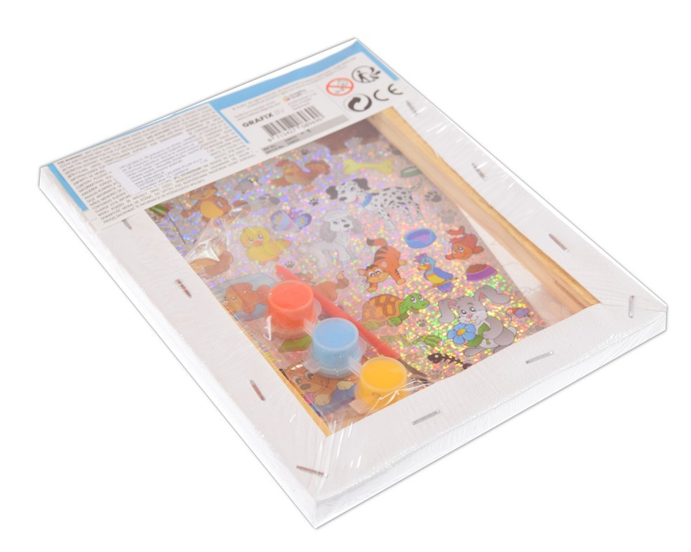 Craft Pobarvanka na platnu Domače živali set 15x20cm